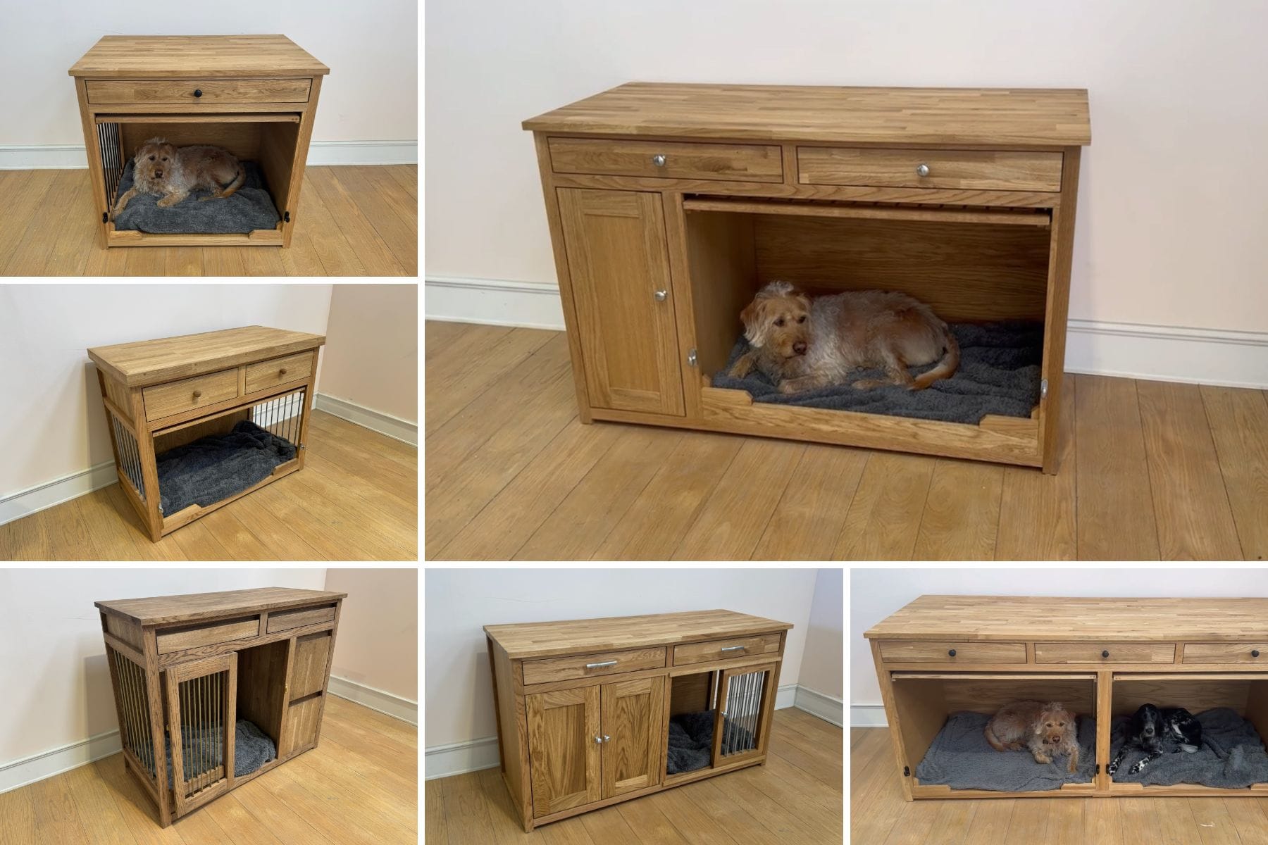 Solid Oak Dog Crate Furniture - Pet Carpenter